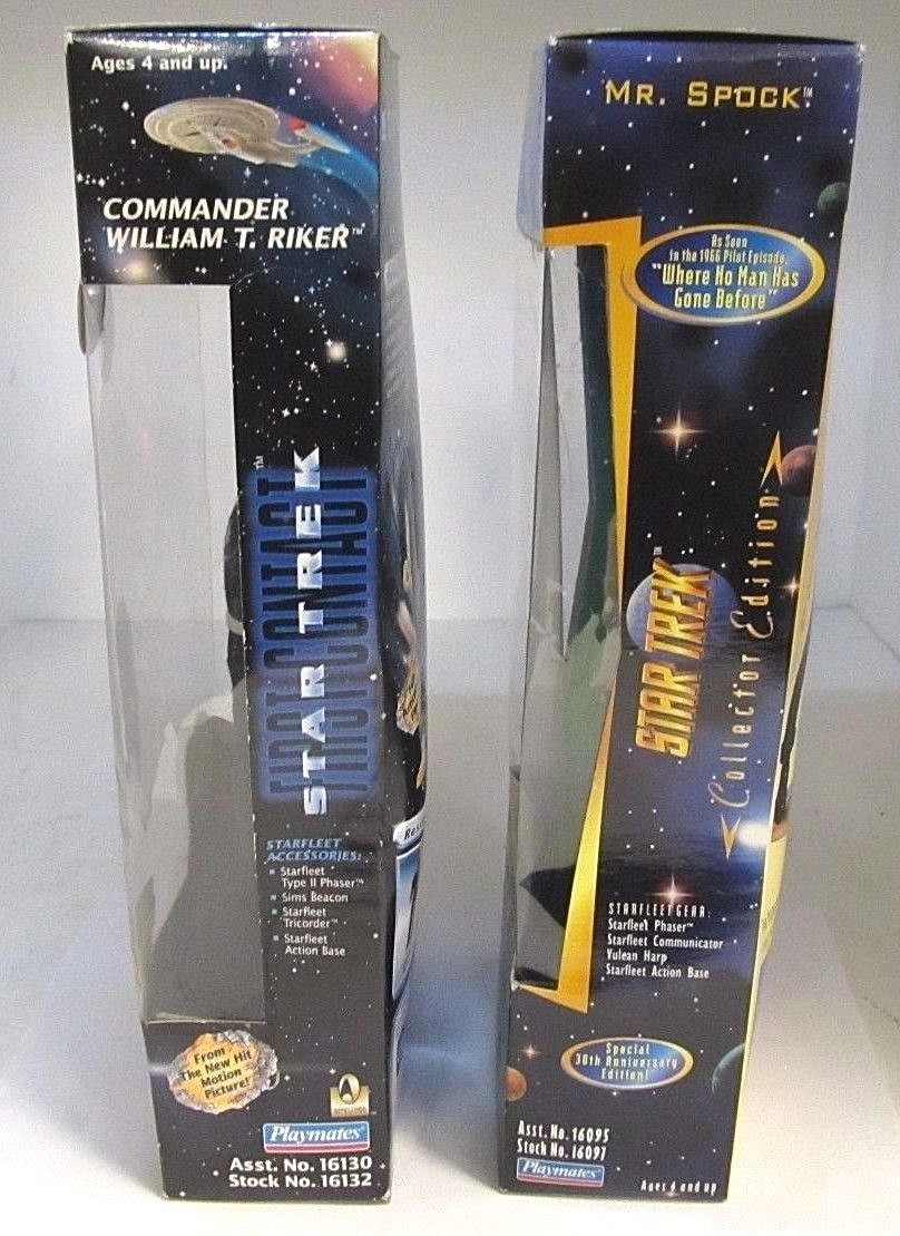 Star Trek CMDR. William T. Riker & Mr. Spock Figurines Dolls - NEW | eBay
