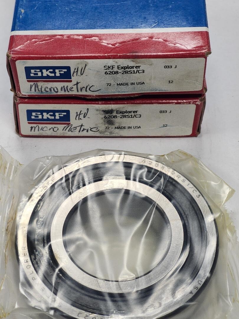 Lot of 3 6208 2RS1/C3 Deep Groove Radial Bearing NOS 2 SKF + 1 Extra ...