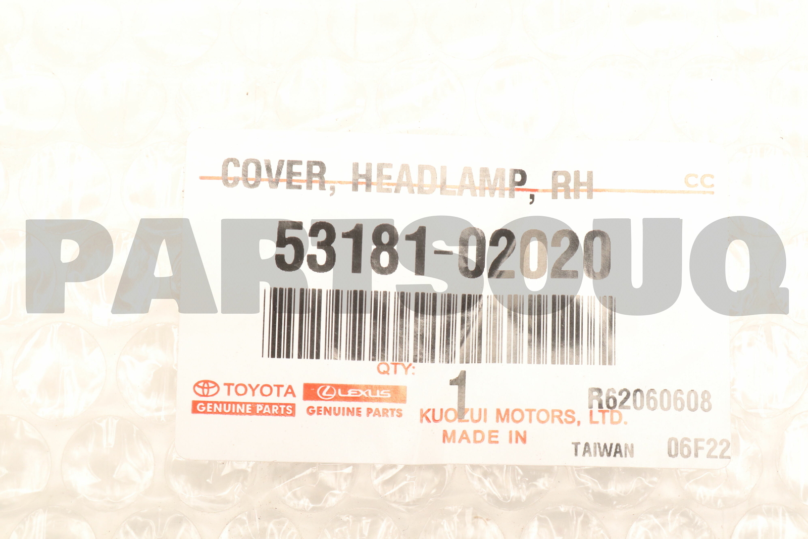 5318102020 Genuine Toyota COVER, HEADLAMP, RH 53181-02020 | eBay