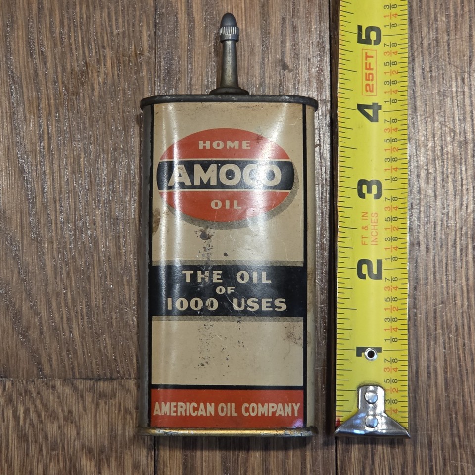 Vintage AMOCO, American Oil Company, 3 oz. Metal / Tin Handy Oiler with ...