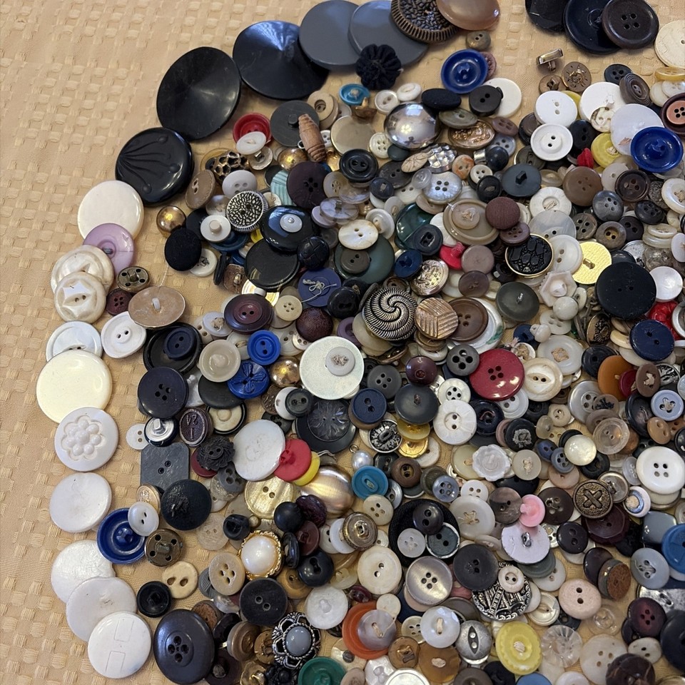 Vintage Lot Buttons Old Craft Collection Sewing Too Many To Count | eBay