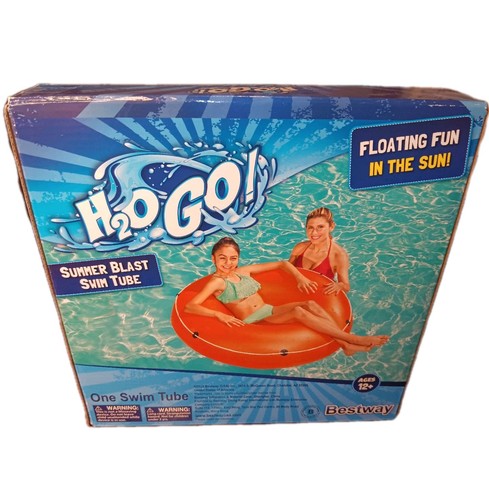 Summer Blast Swim Tube H20 Go! Orange 42" × 42" × 11" Pool Float Ages ...