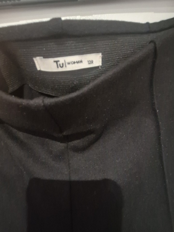 Size 12 TU Black Thick Leggings Ultra Soft Pleat Front Excellent ...