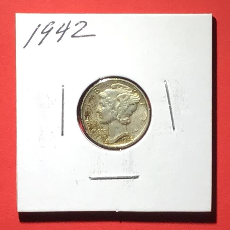 1942 AU US Mercury SILVER Dime! World War 2! Old US Coin! | eBay