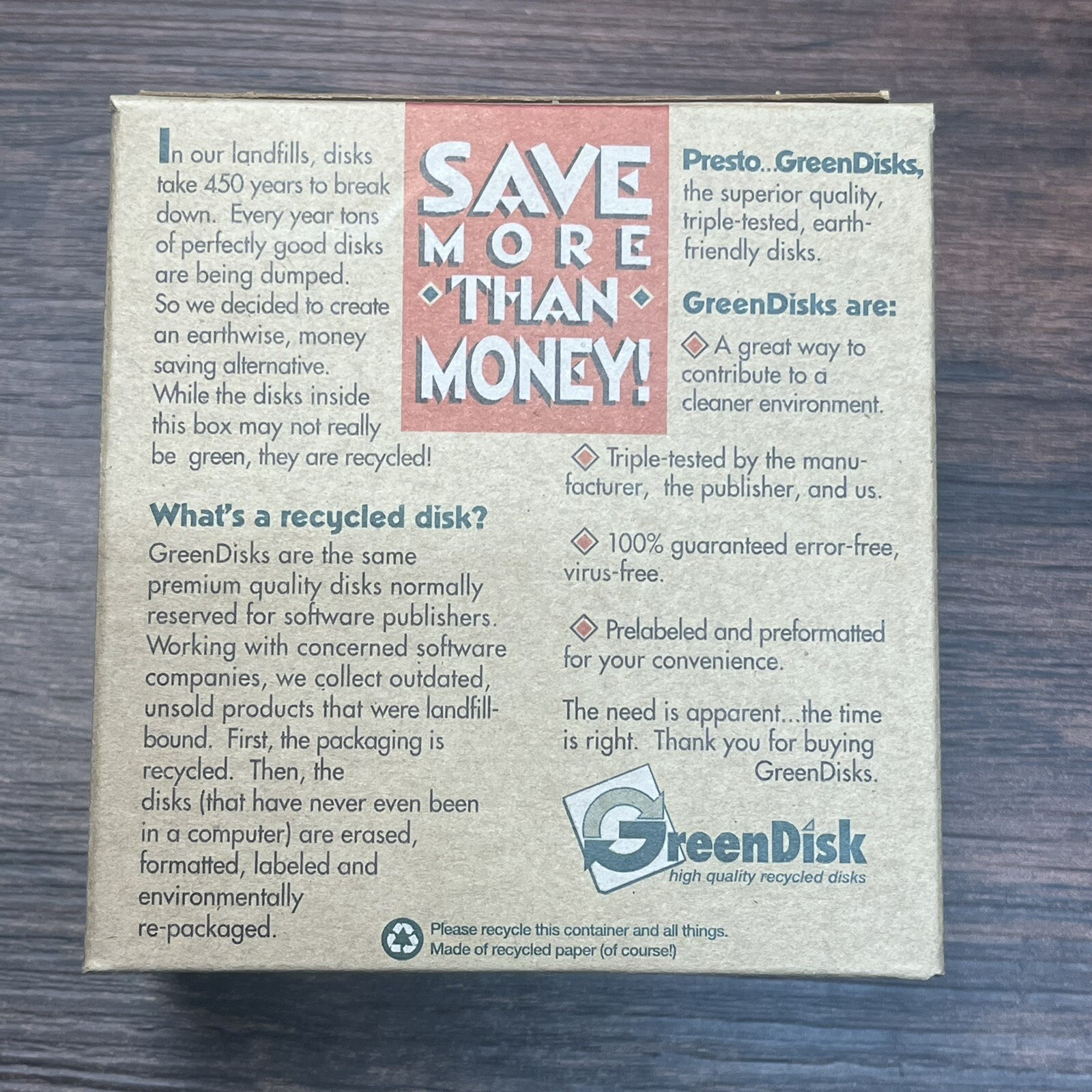 GreenDisk 3.5” DSHD 1.44 MB Floppy Disk 10 Pack IBM Formatted Sealed ...