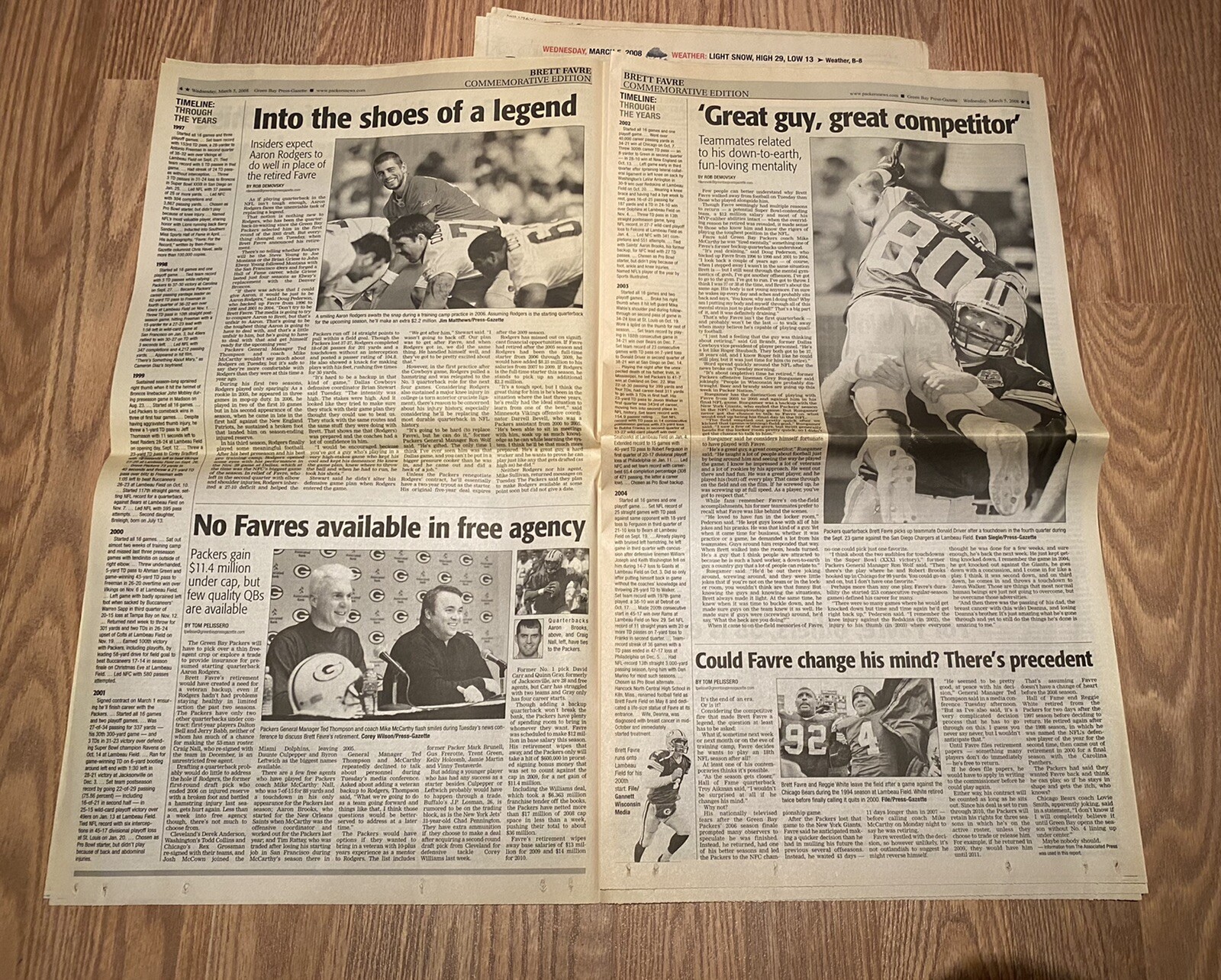 Brett Favre Packers FAREWELL FAVRE Commemorative Edition Retirement ...