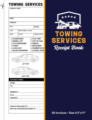 "Towing Services Invoice Book: 60 Professional Invoices for Towing and ...