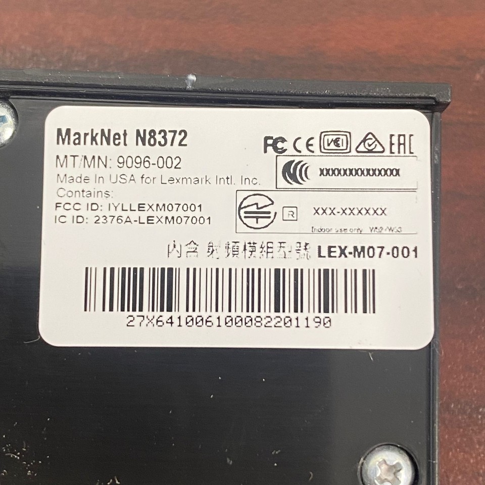 Lexmark Marknet N8372 802.11 a/b/g/n/ac Wireless Print Server Adapter ...