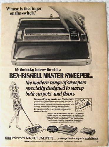 Original 1970 Print Advert Bex-Bissell Master Sweeper | eBay