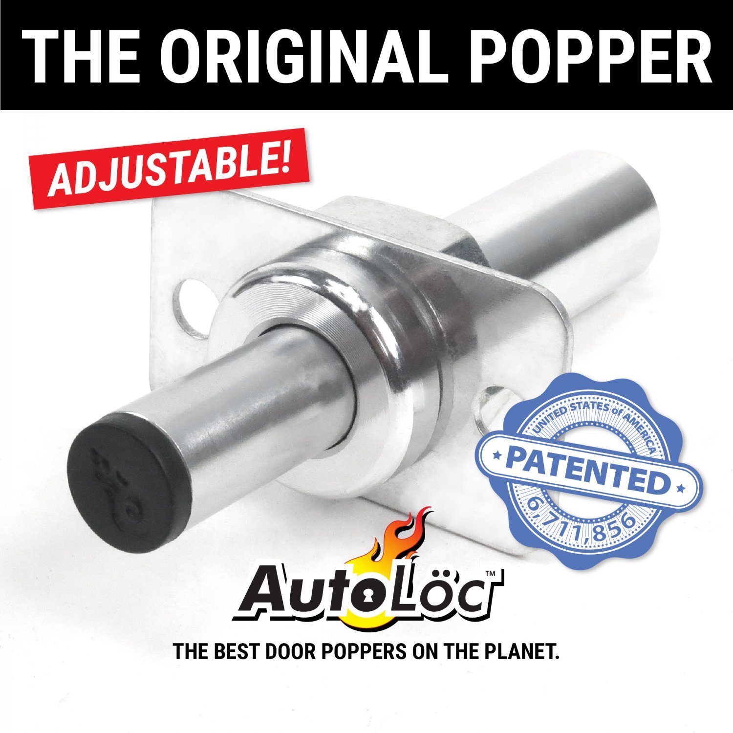 Adjustable Billet Door Popper w/ Rectangle Mounting Plate for Shaved ...