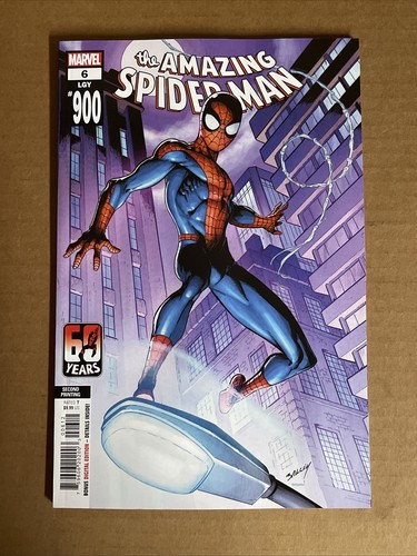 AMAZING SPIDER-MAN #6 LGY #900 BAGLEY 2ND PRINT VARIANT MARVEL COMICS ...