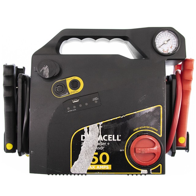 Duracell 750 Peak Amps Portable Emergency Jumpstarter With Compressor ...