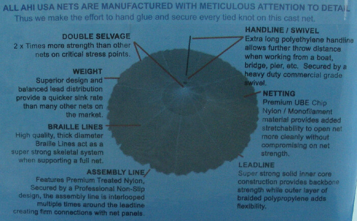 Ahi CN606 6 Ft Pro Guide Clear 1/4"Double Knotted Ube Chip Mono Cast ...