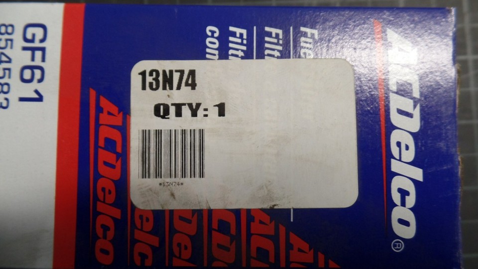 GENUINE ACDELCO FUEL FILTER GF61, 854583, CHEVY, BARBER GREENE, N.O.S ...