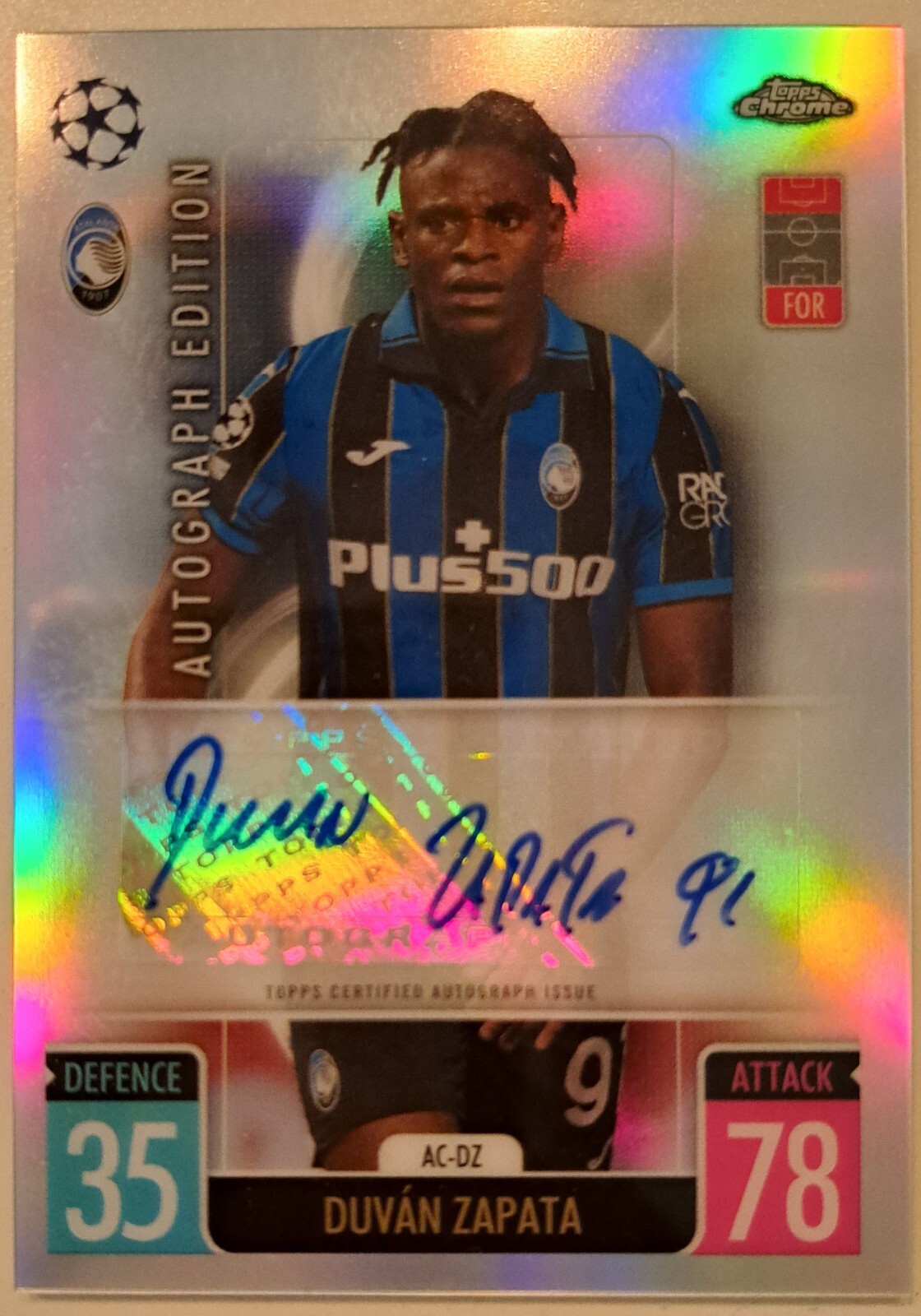 Match Attax Champions League Chrome 2021-2022 Autograph Duvan Zapata AC ...
