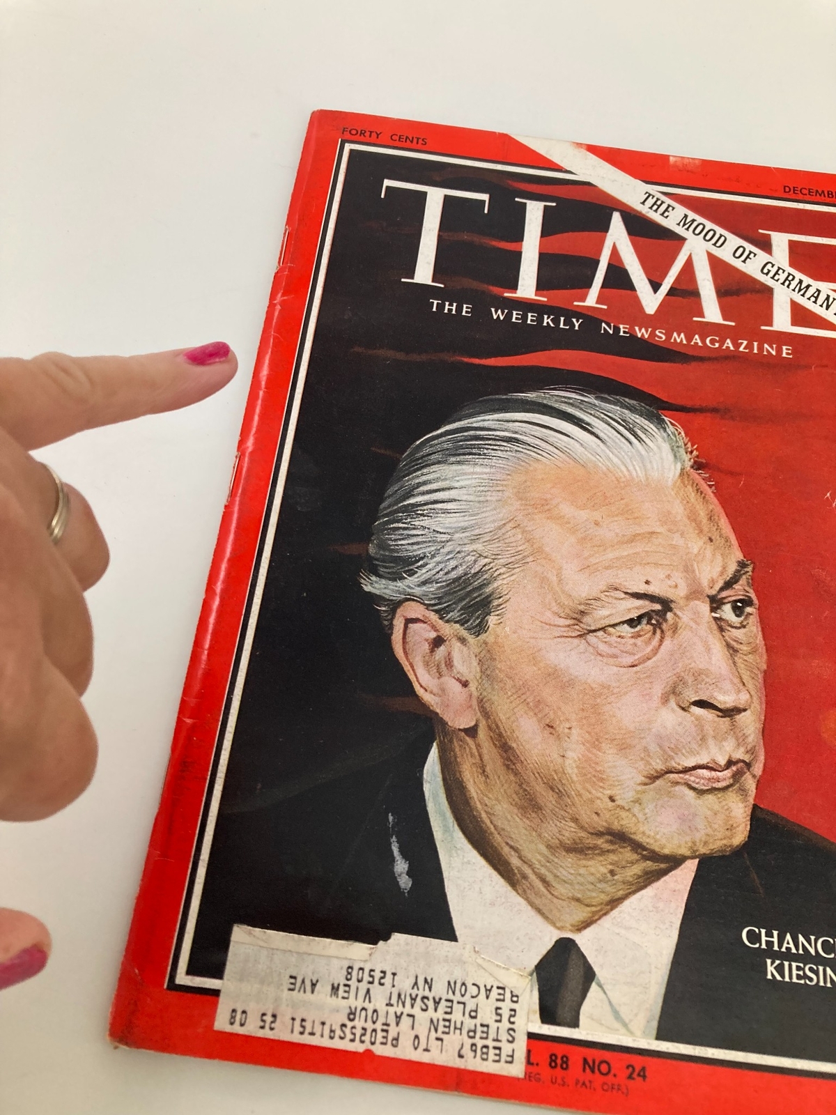 VTG Time Magazine December 9 1966 Vol 88 #24 Chancelor Kiesinger of ...