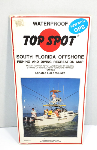 TOP SPOT N210 Waterproof Map SOUTH FLORIDA OFFSHORE Miami Keys Lower ...