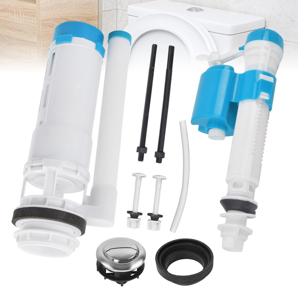 Dual Toilet Flush Valve Push Button Syphon Kit Top Mount Cistern ...