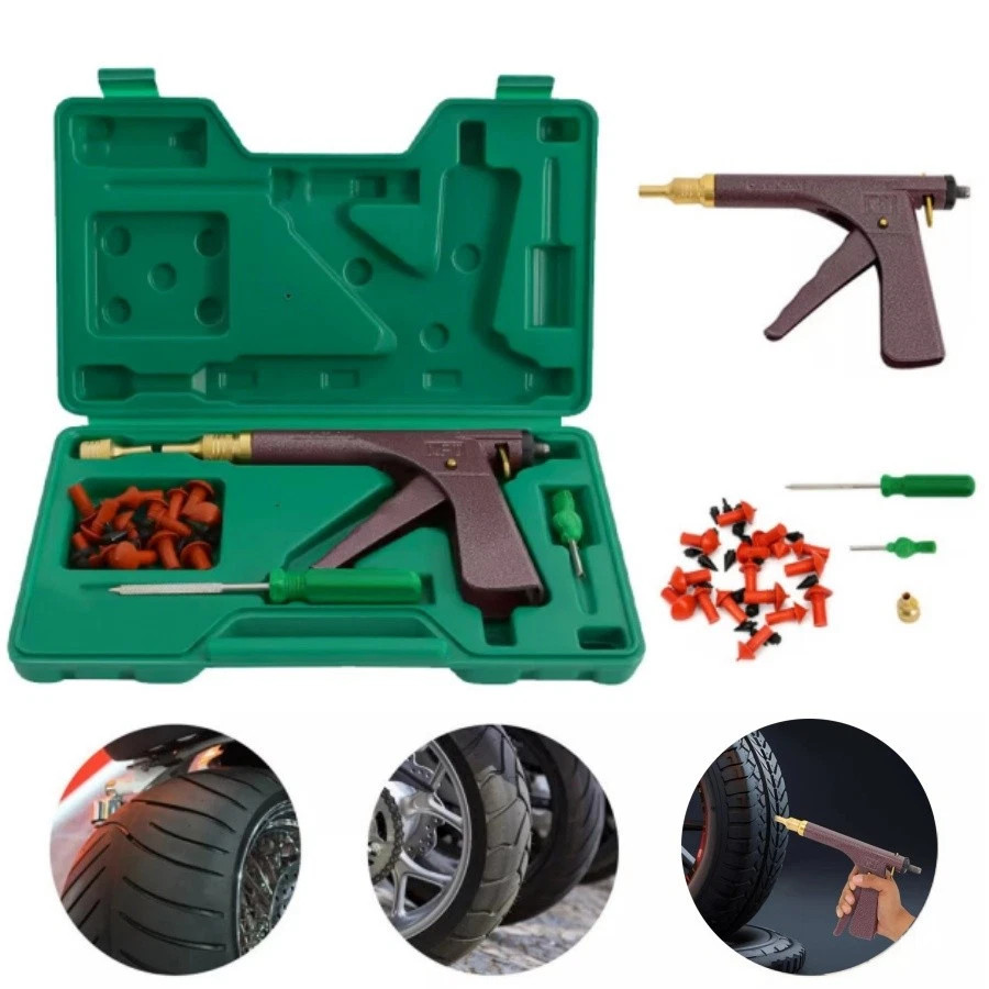 Tire Plugger Tubeless Tire Wheel Repair Gun Kit Mushroom Plug Probe ...