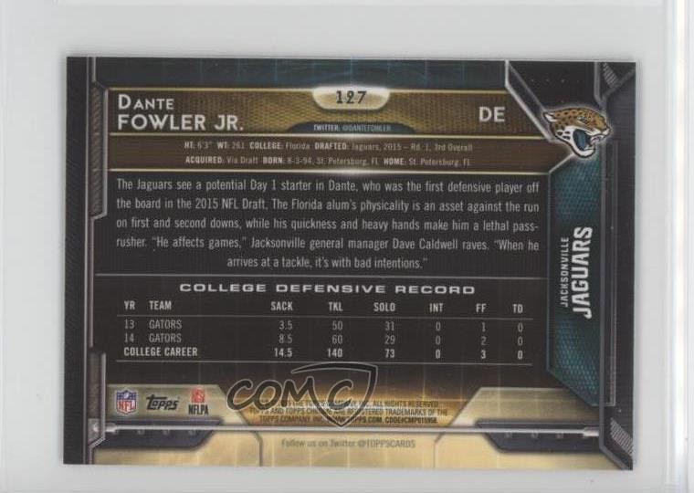 2015 Topps Chrome Mini Rookies Sepia Refractor Dante Fowler Jr #127 9b4 ...