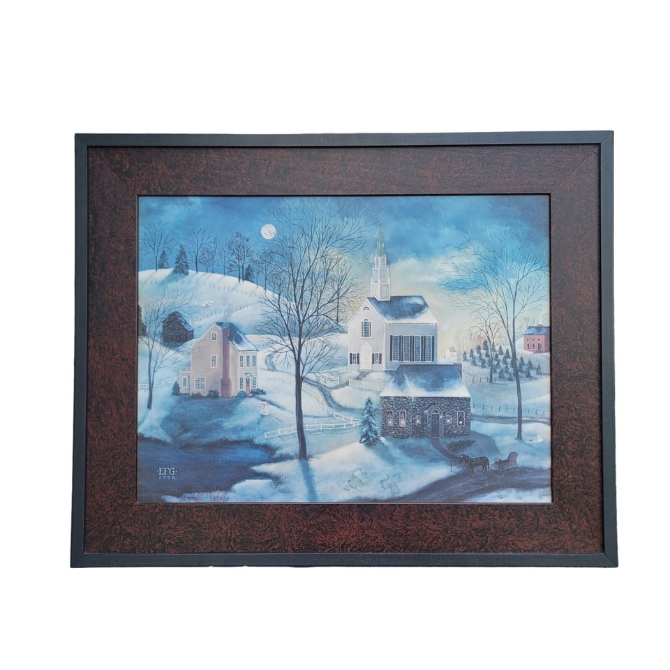 Elizabeth F Gilkey (EFG) "Winter Twilight" 1990 Print Framed | eBay