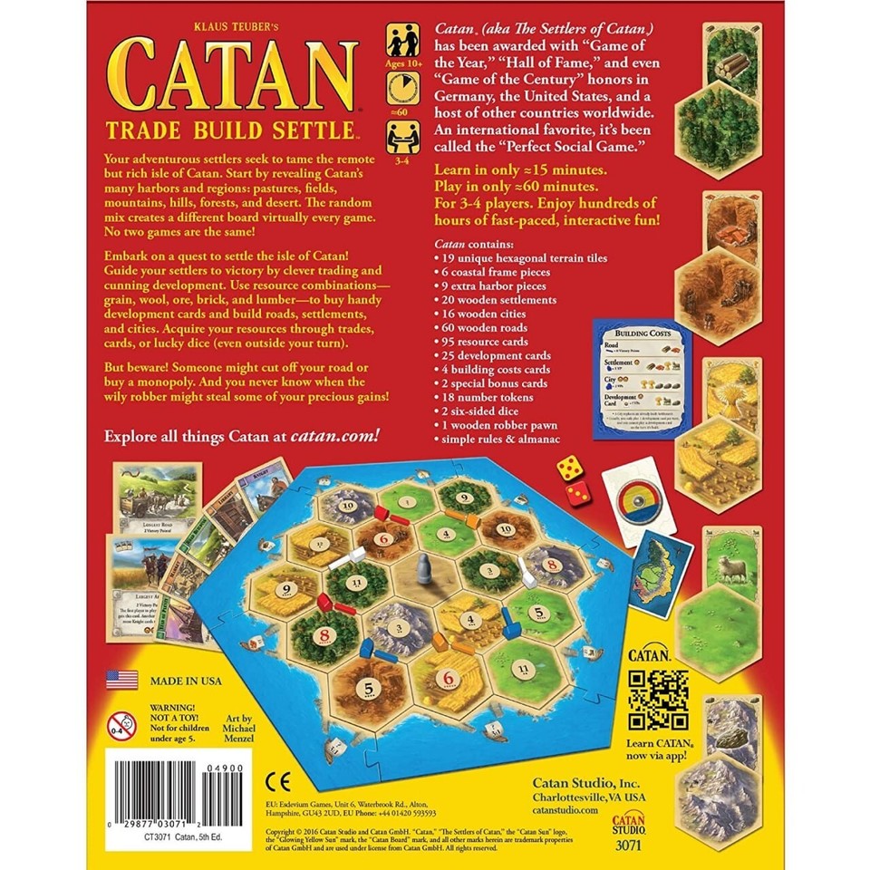 Klaus Teubr's CATAN Trade Build Settle [Board Game, 3-4 Players] | eBay