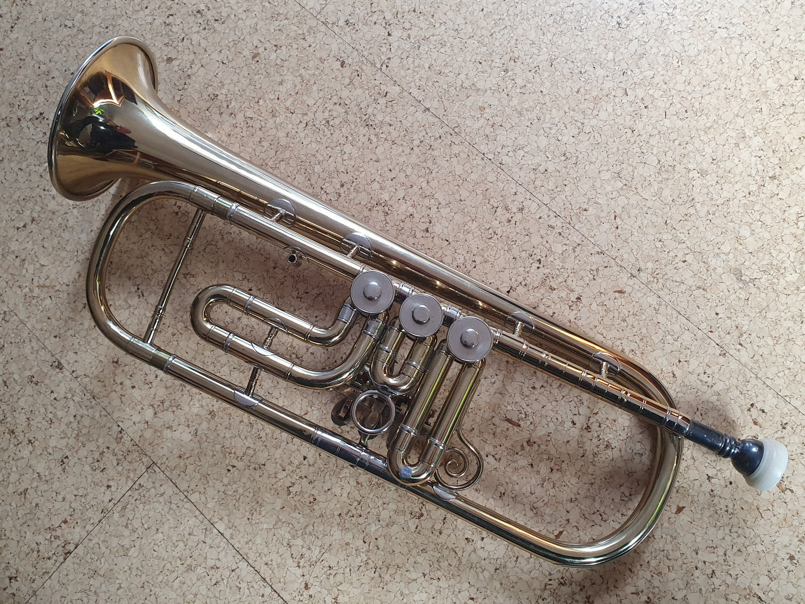 Beautiful old & rare trumpet, high pitch? "Heckel snake", octogonal ...