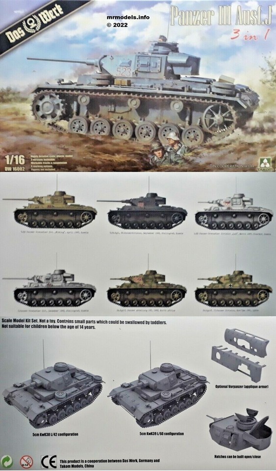 Das Werk 1/16 Military Tanks Tank New Plastic Model Kit DW 1 16 Mr ...