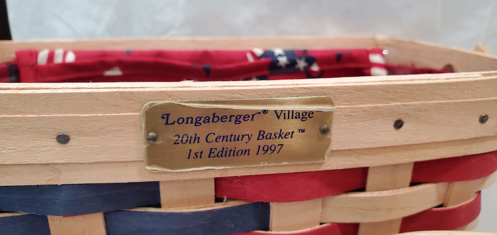 Longaberger Village patriotic 20th Century Basket 1st Edition 1997 ...