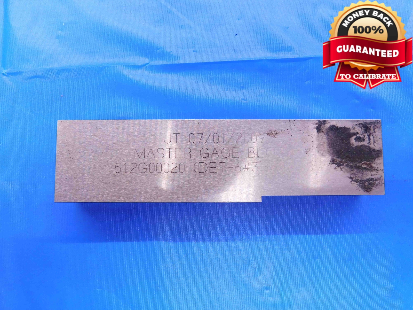 JT MASTER GAGE BLOCK 512G00020 DET-6 #3 .0755 4" X 1" INSPECTION ...