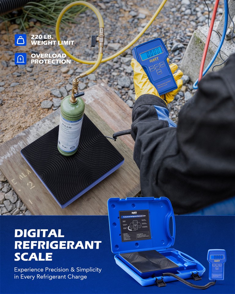 Electronic Refrigerant Scale Digital Weight Charging Freon Weight 220LB ...