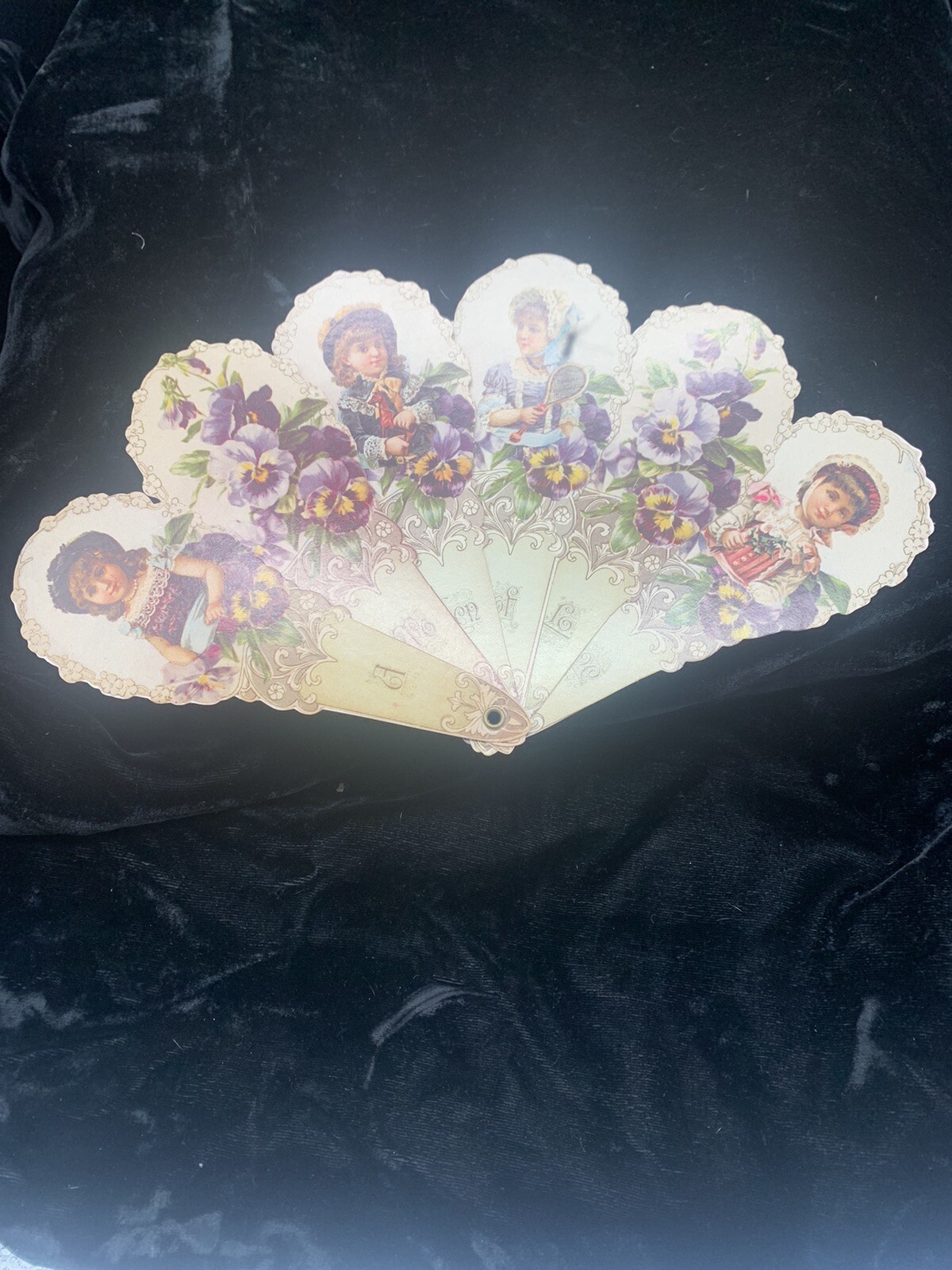 Old Print Factory USA Fan Greetings Paper Fold-Out Fan Card " A TOKEN ...