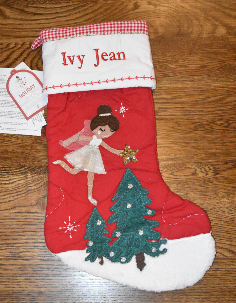Pottery Barn Kid Quilted Light Up Stocking Ivy the Fairy Monogram Ivy ...