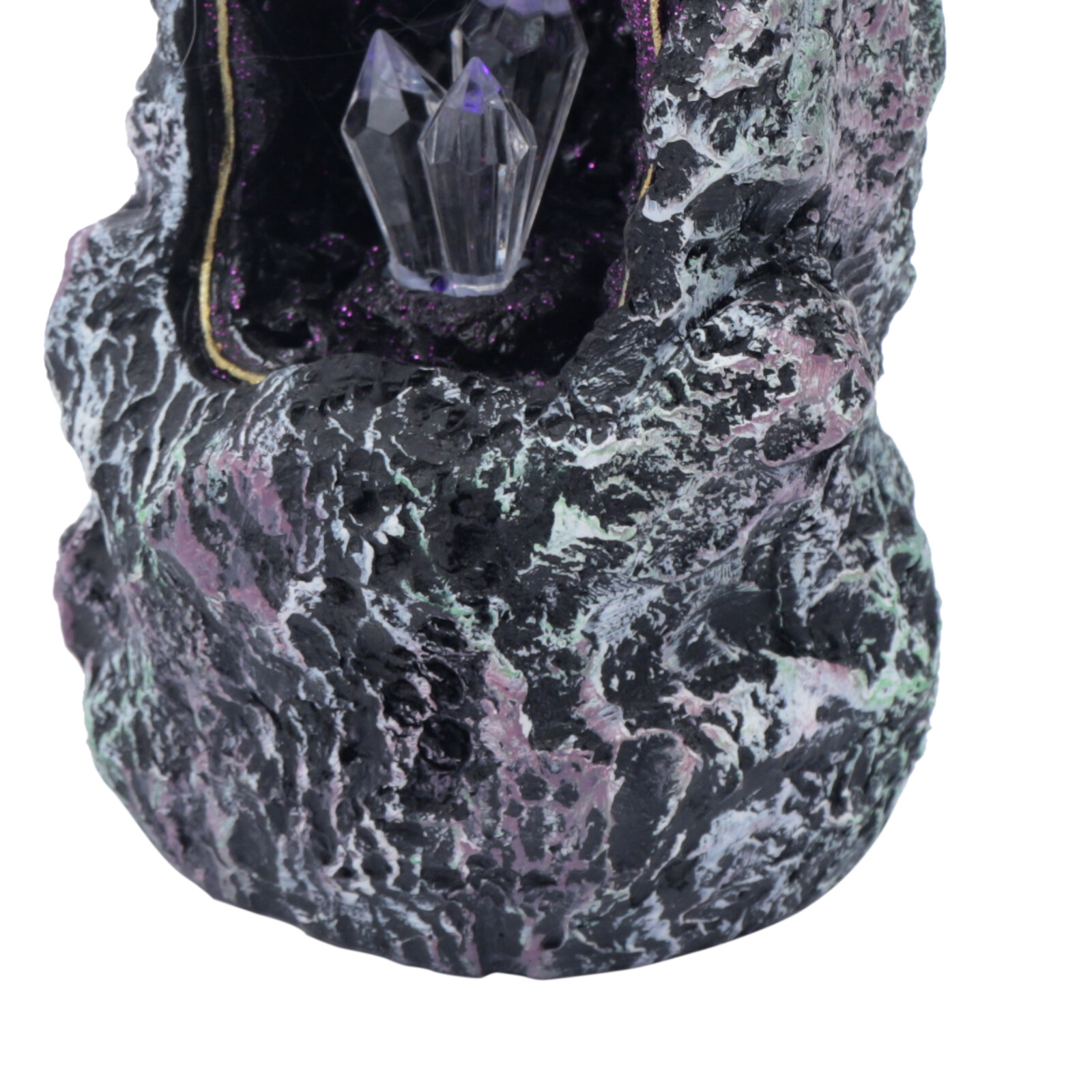 Resin Backflow Incense Burner Crystal Cave LED Light Incense Cone Art ...