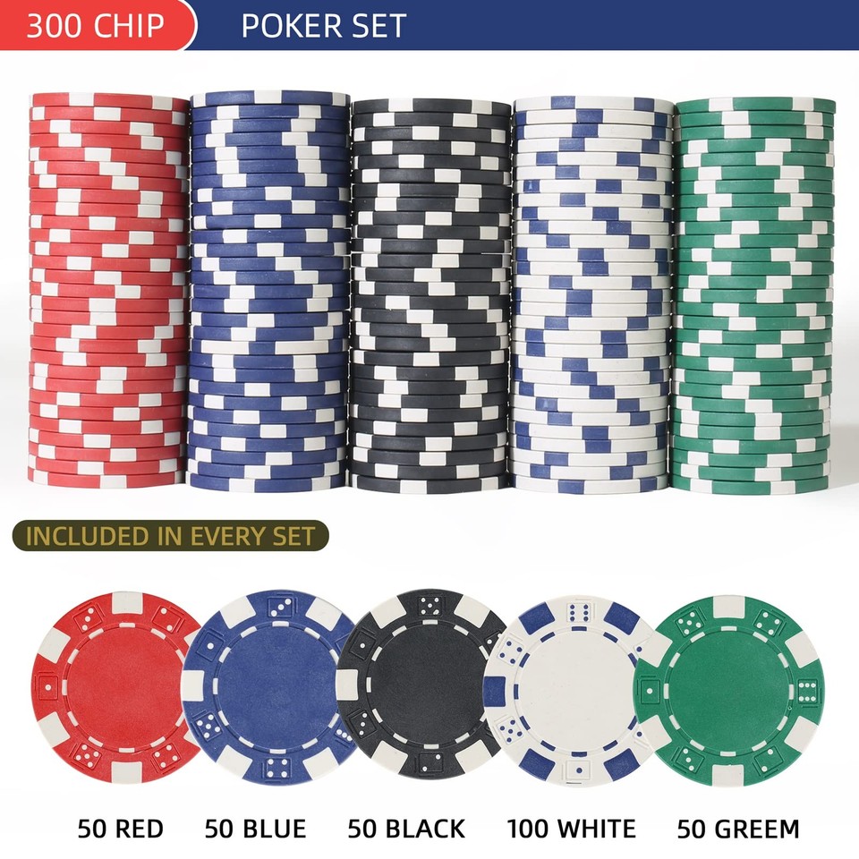 300Pcs Poker Chips Set for Texas Holdem,Blackjack,Professional Poker ...