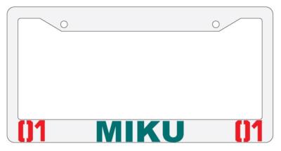 Miku White Plastic License Frame Auto Vocaloid | eBay