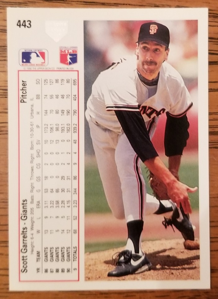 Scott Garrelts San Francisco Giants 1991 Upper Deck Baseball Card #443 ...