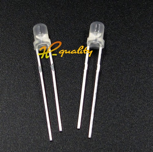 1000Pcs LED DIFFUSED Milk white F3 3MM WHITE LIGHT Super Bright Bulb ...