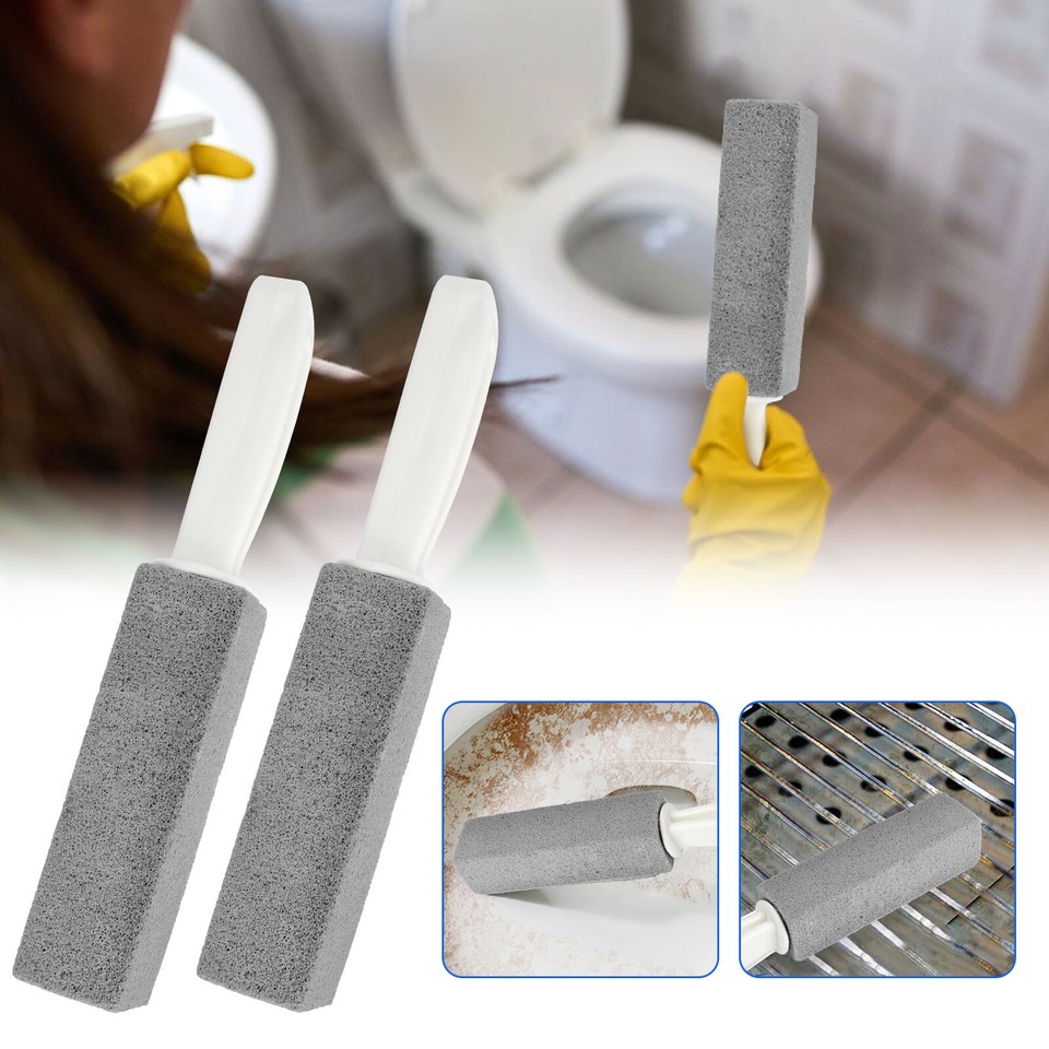 2 Pcs Pumice Stone Cleaning Heavy Duty Handle Toilet Scouring Stain ...