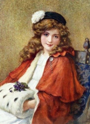 Oil painting George Sheridan Knowles female portrait beauty girl hand ...