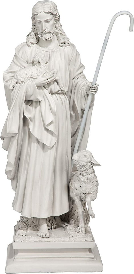 28 inch Jesus Statue Faux Stone Garden Backyard Religious Christian ...