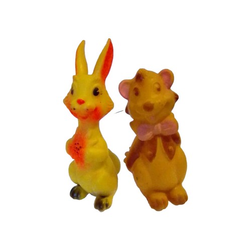 Vtg Rubber Squeak Toys Squeaky Rabbit Squeaky Bear Dog Toys Sensory ...