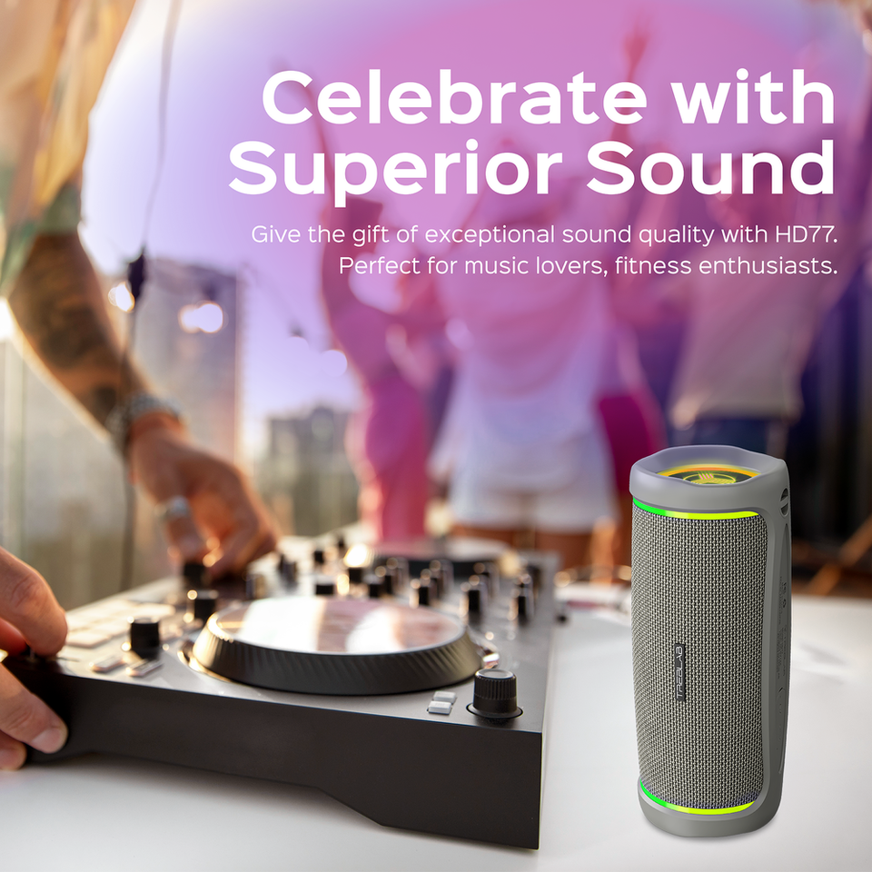 TREBLAB HD77 Gray - Premium Bluetooth Portable Speaker - 360° HD ...