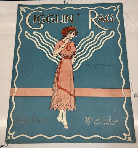 1912 "Gigglin' Rag" That Gigglin Rag Sheet Music Ragtime Howard M. Githens | eBay