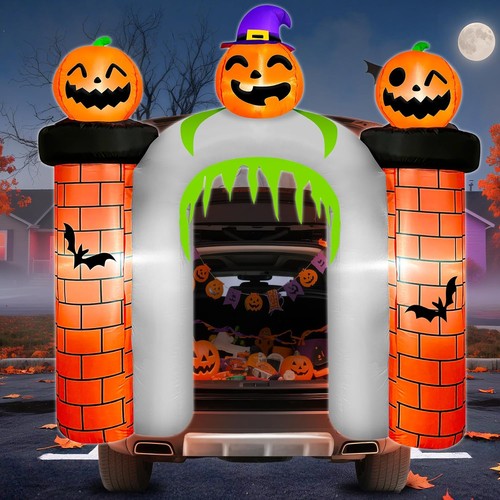 6.8FT Halloween Inflatable Trunk or Treat Car Decorations Witch ...