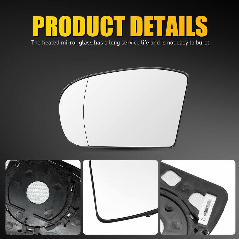 Driver Side Mirror Glass Heated Fit Mercedes-Benz E-class W211 C-class ...