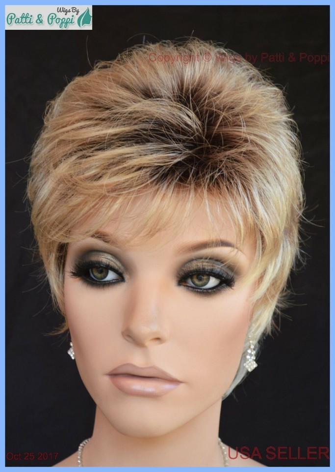 Christa Classique Synthetic Short Wig COLOR RH1488RT8 Rooted Blonde | eBay