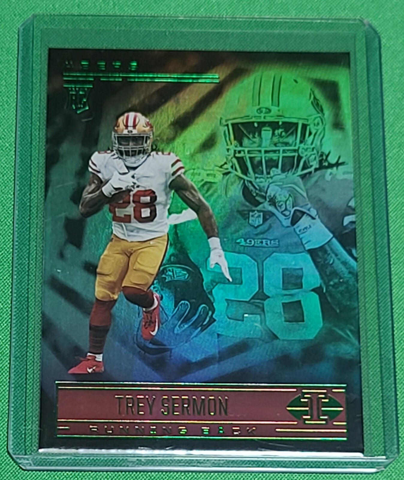 2021 Panini Illusions Trey Sermon Rookie Emerald Foil Green RC 49ers | eBay