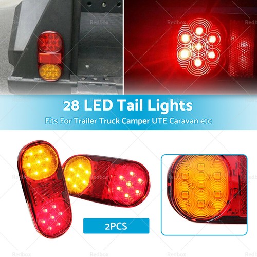 Pair Trailer Lights 28 LED Tail Light Truck Camper UTE Caravan 4WD ...