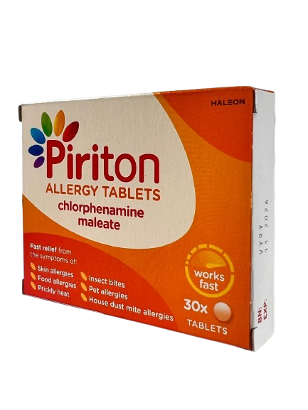 30 Piriton Antihistamine Allergy Relief Tablets Skin/Pet/Dust mite/Food ...